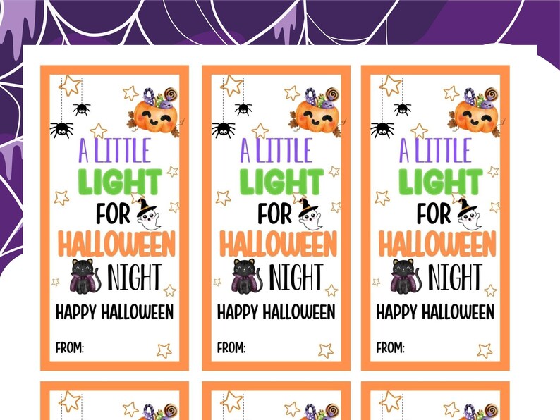 Glow Stick Tag A Little Bit of Light for Halloween Night - Etsy