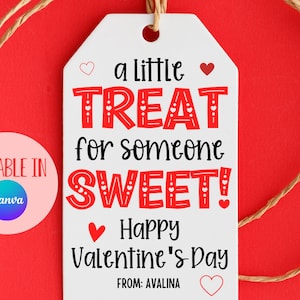 Valentine's Day Tag, Sweet Treat, Valentine Gift Label, Kids School ...