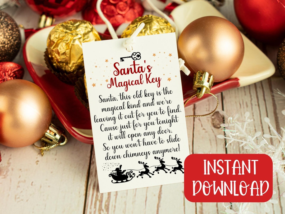 Santa's Magic Key Tag, Christmas Eve Box Filler, Christmas Eve ...