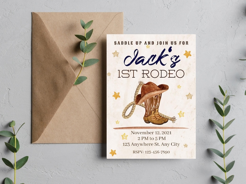 My First Rodeo Birthday Invitation Western First Birthday - Etsy
