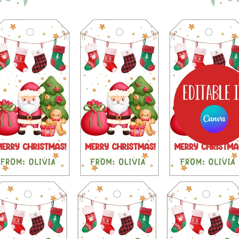 Editable Christmas Tags - Etsy