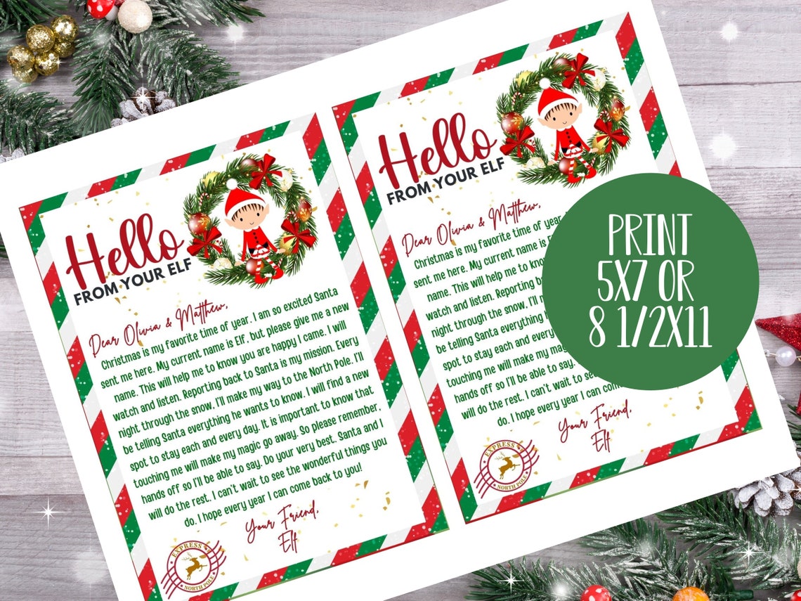 Christmas Elf Introduction Letter, Elf Arrival Letter Printable, First ...