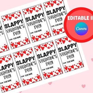Editable Slap Bracelet Valentine's Day Gift Tag, Slappy Valentine's Day ...