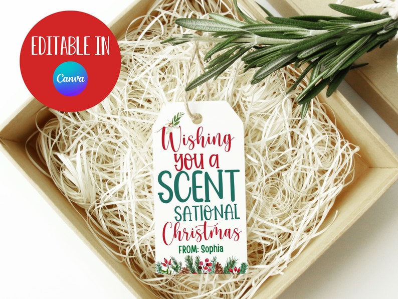 Christmas Gift Tag, Wishing You a Scentsational, Soap Tag, Christmas ...