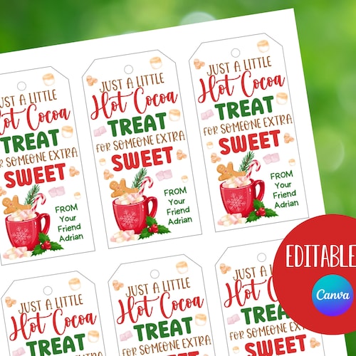 Hot Cocoa Christmas Gift Tag Sweet Treat for Someone Sweet - Etsy