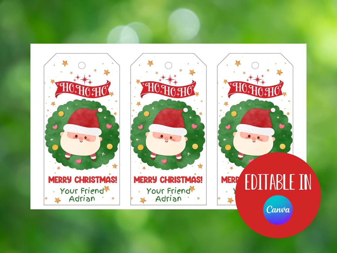 Editable Christmas Favor Tags Holiday Classroom Gift Tags - Etsy