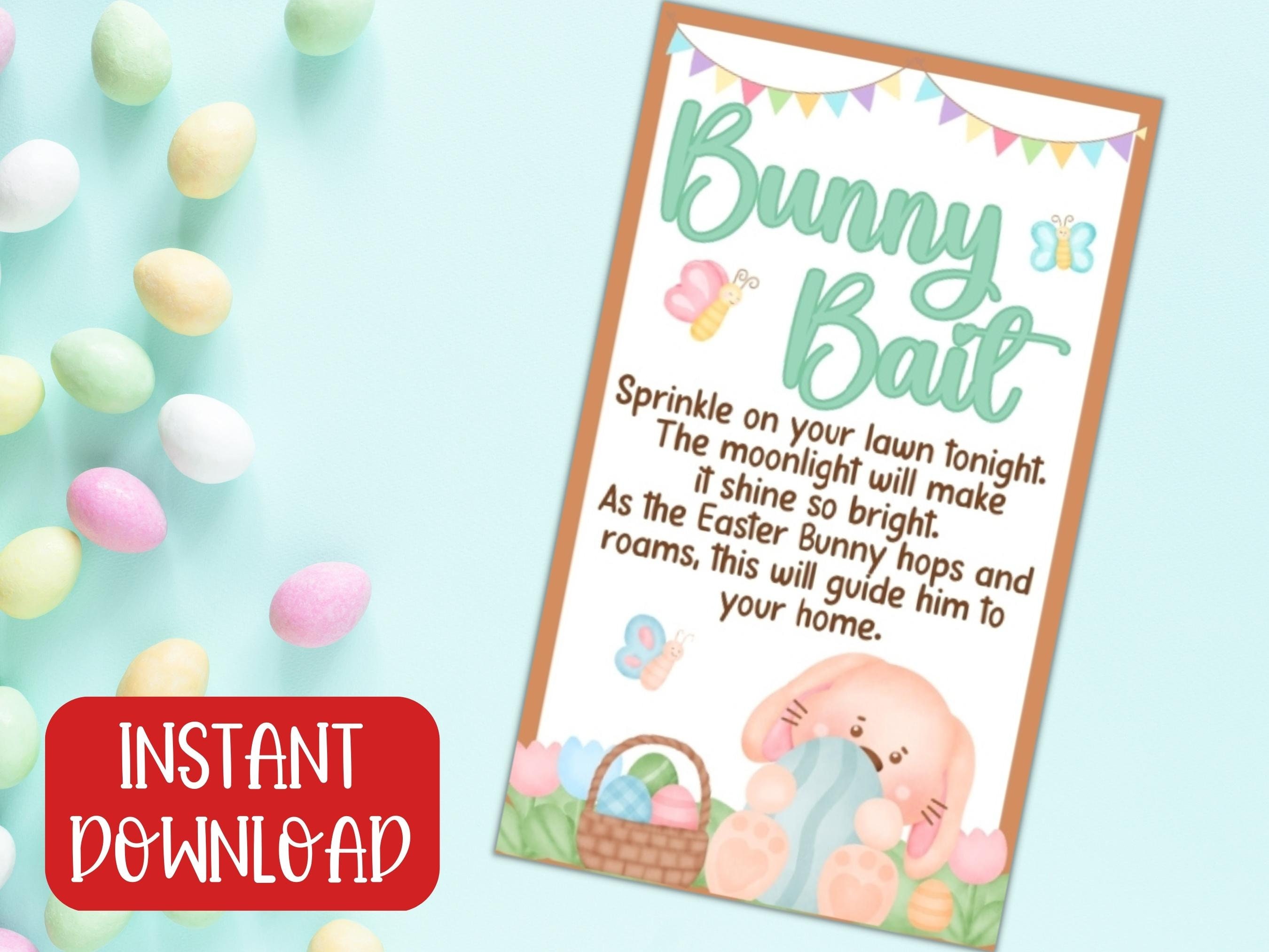Easter Bunny Bait Tag, Easter Food Instant Download, Easter Basket Tag ...