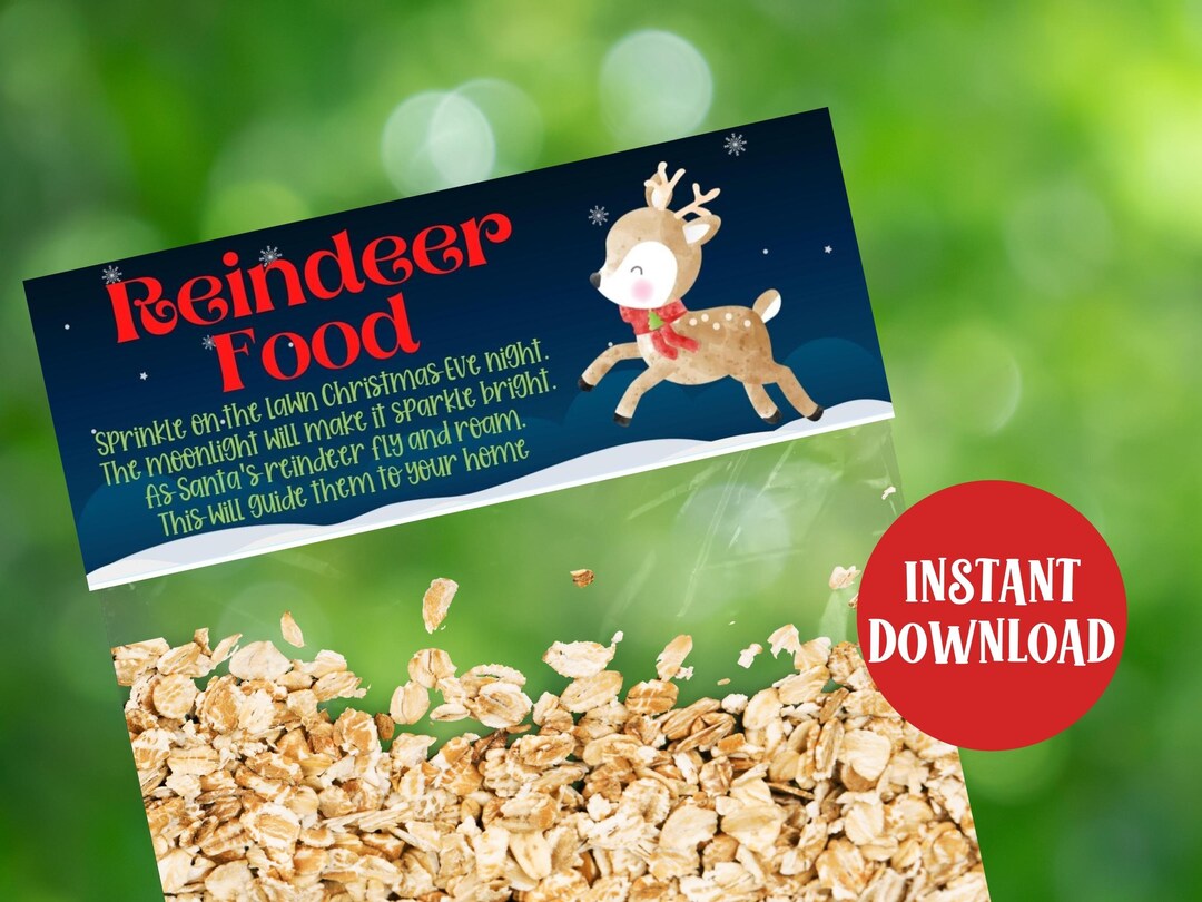 Reindeer Food Bag Topper, Christmas Favors, Download Christmas Tags ...