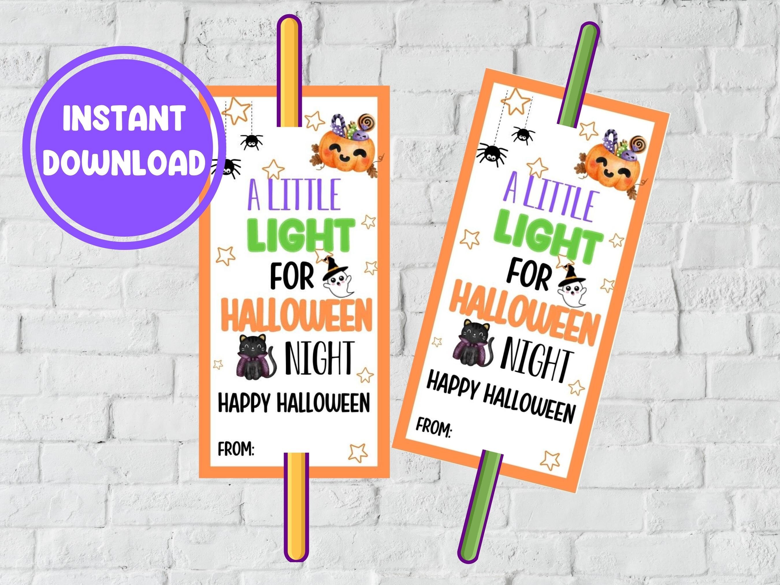 Glow Stick Tag A Little Bit of Light for Halloween Night - Etsy