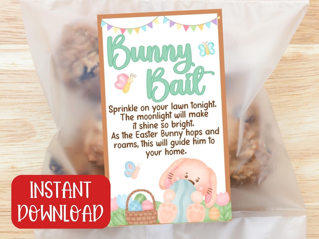 Easter Bunny Bait Tag, Easter Food Instant Download, Easter Basket Tag ...