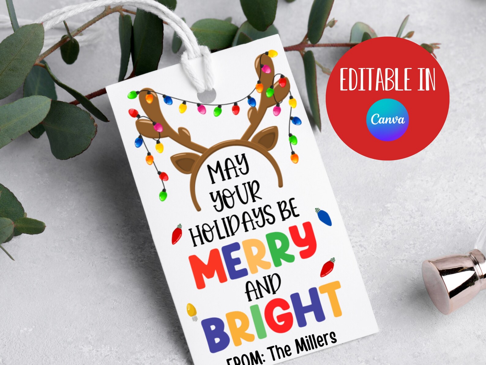 Christmas Gift Tags, Holiday Label, Holiday Gift Tags, Merry & Bright ...