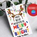 Christmas Gift Tags, Holiday Label, Holiday Gift Tags, Merry & Bright ...