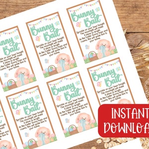 Easter Bunny Bait Tag, Easter Food Instant Download, Easter Basket Tag ...