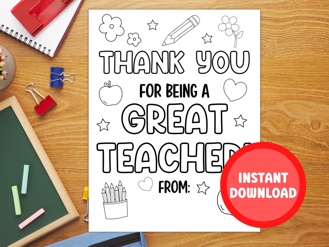 Teacher Appreciation Week Coloring Page, Printable Teacher Appreciation ...