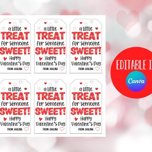 Valentine's Day Tag, Sweet Treat, Valentine Gift Label, Kids School ...