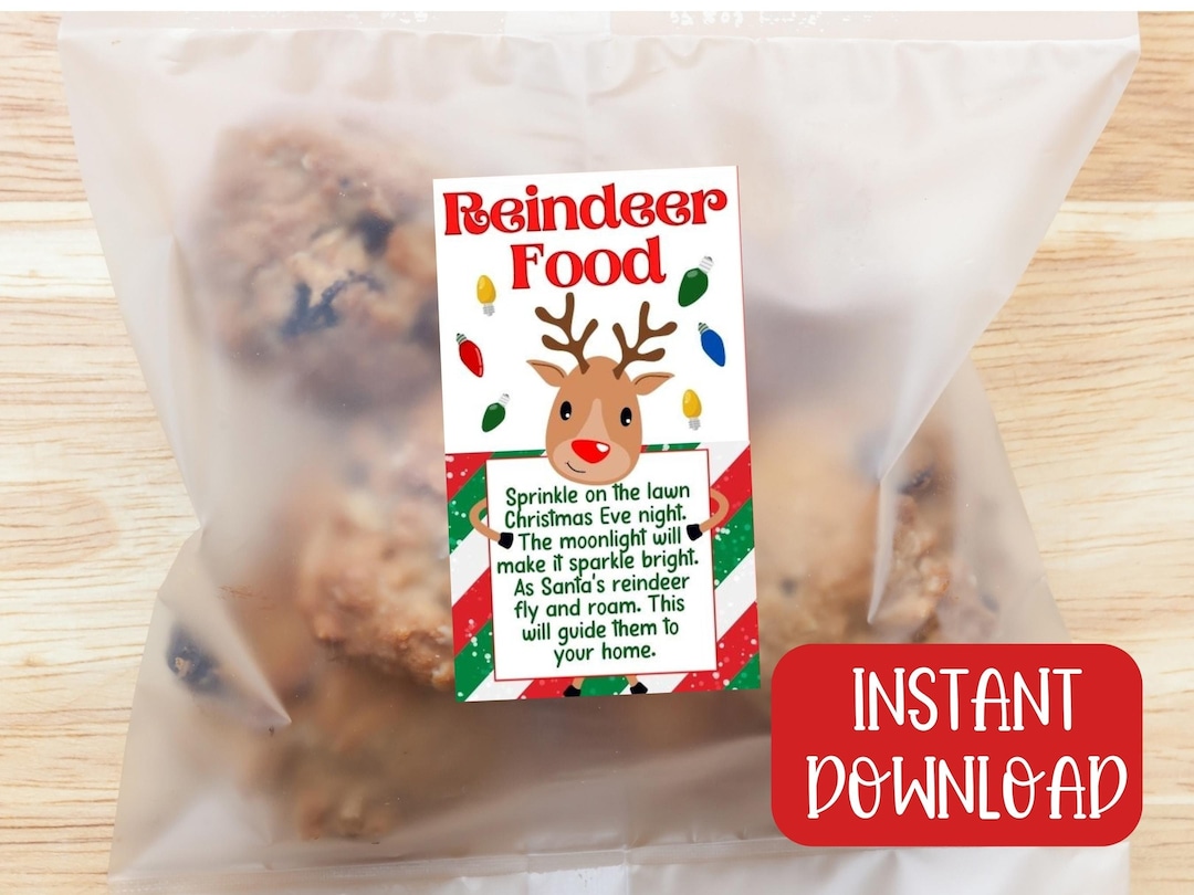 Reindeer Food Tag, Christmas Favors, Download Christmas Labels ...