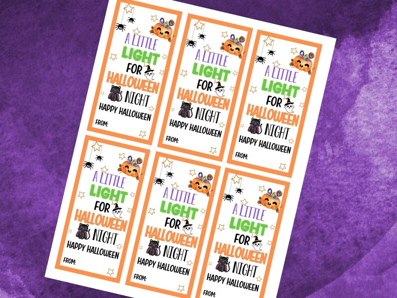 Glow Stick Tag A Little Bit of Light for Halloween Night - Etsy