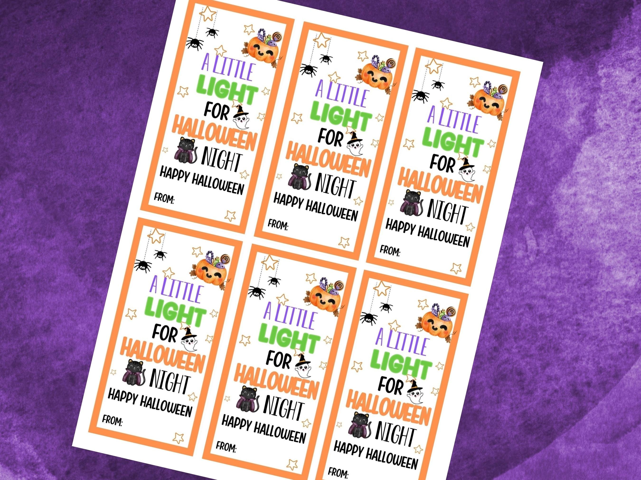 Glow Stick Tag A Little Bit of Light for Halloween Night - Etsy