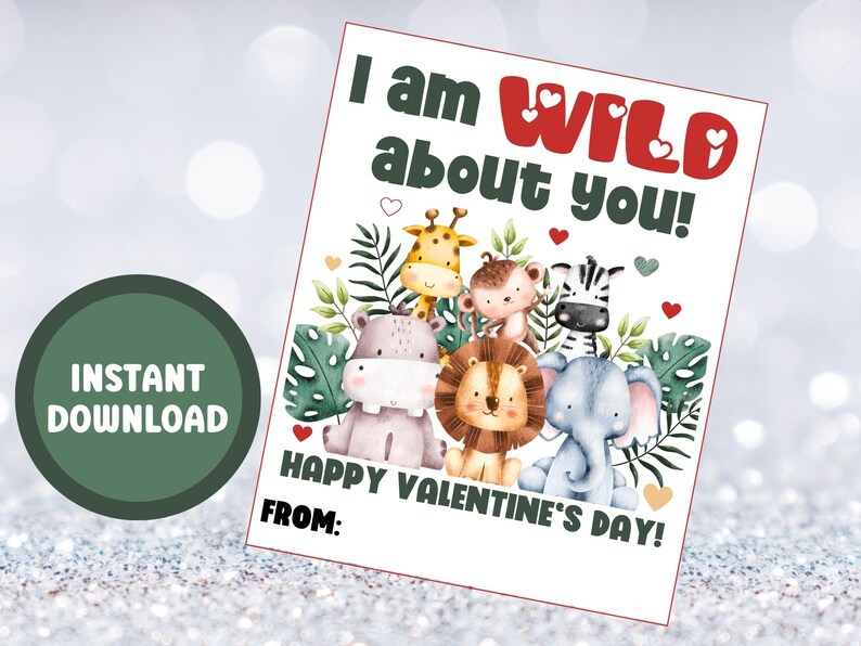 Animal Cookie Valentine's Day Printable Tag Circus - Etsy