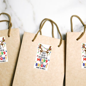 Christmas Gift Tags, Holiday Label, Holiday Gift Tags, Merry & Bright ...