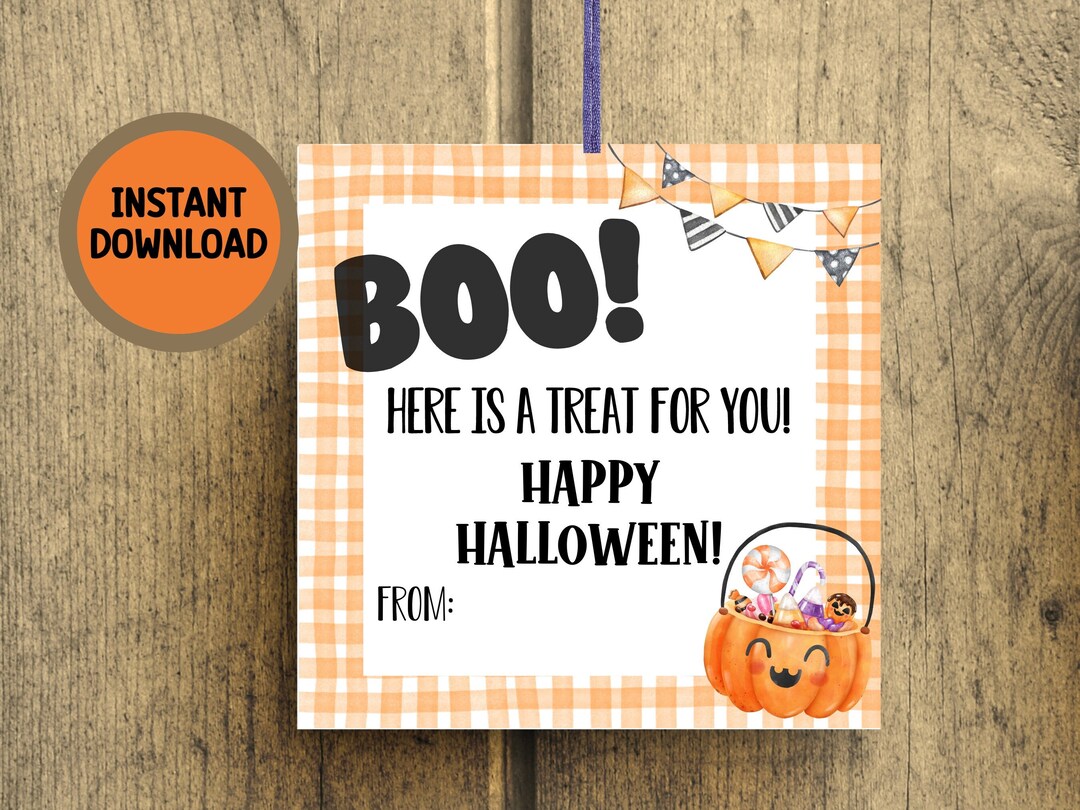 Halloween Favor Tags, Boo Gift Tags, Trick or Treat Favor Tags, Treat ...