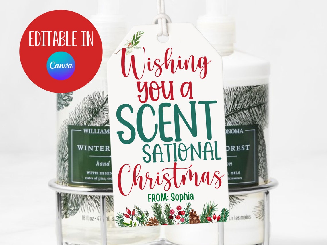 Christmas Gift Tag, Wishing You a Scentsational, Soap Tag, Christmas ...