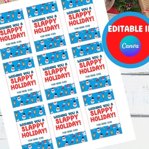 Printable Christmas Slap Bracelet Tag, Slappy Favor Tags, Treat Bag ...