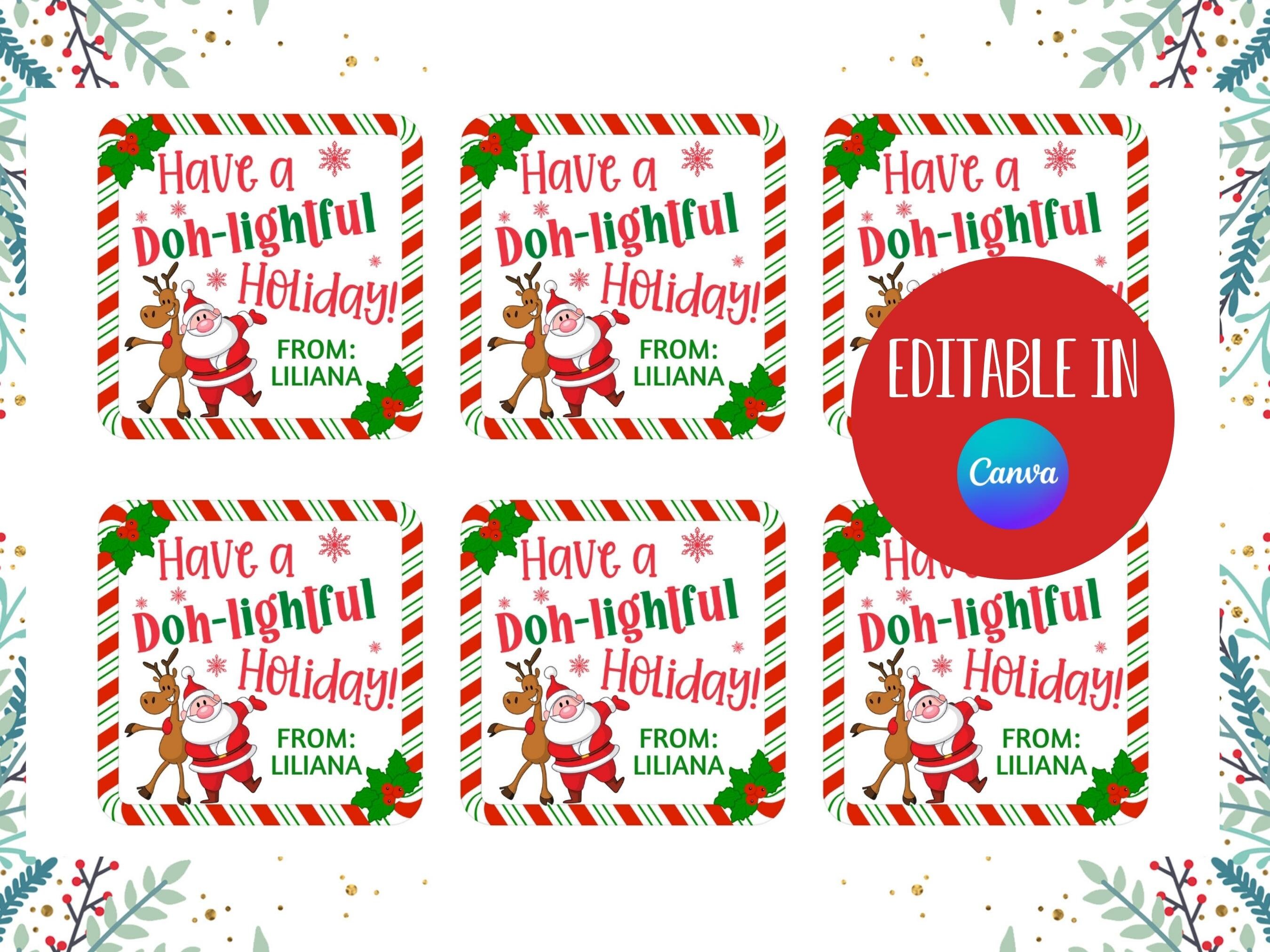 Christmas Play Doh Tag, Doh Lightful Classroom Favor, School Winter Tag ...