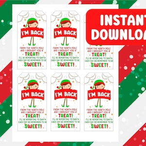 I Am Back Elf Gift Tags, Elf Tradition, Christmas Elf Returning, Gifts ...