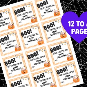 Halloween Favor Tags, Boo Gift Tags, Trick or Treat Favor Tags, Treat ...