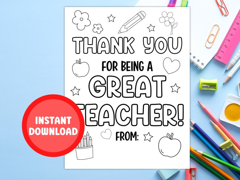 Teacher Appreciation Week Coloring Page, Printable Teacher Appreciation ...