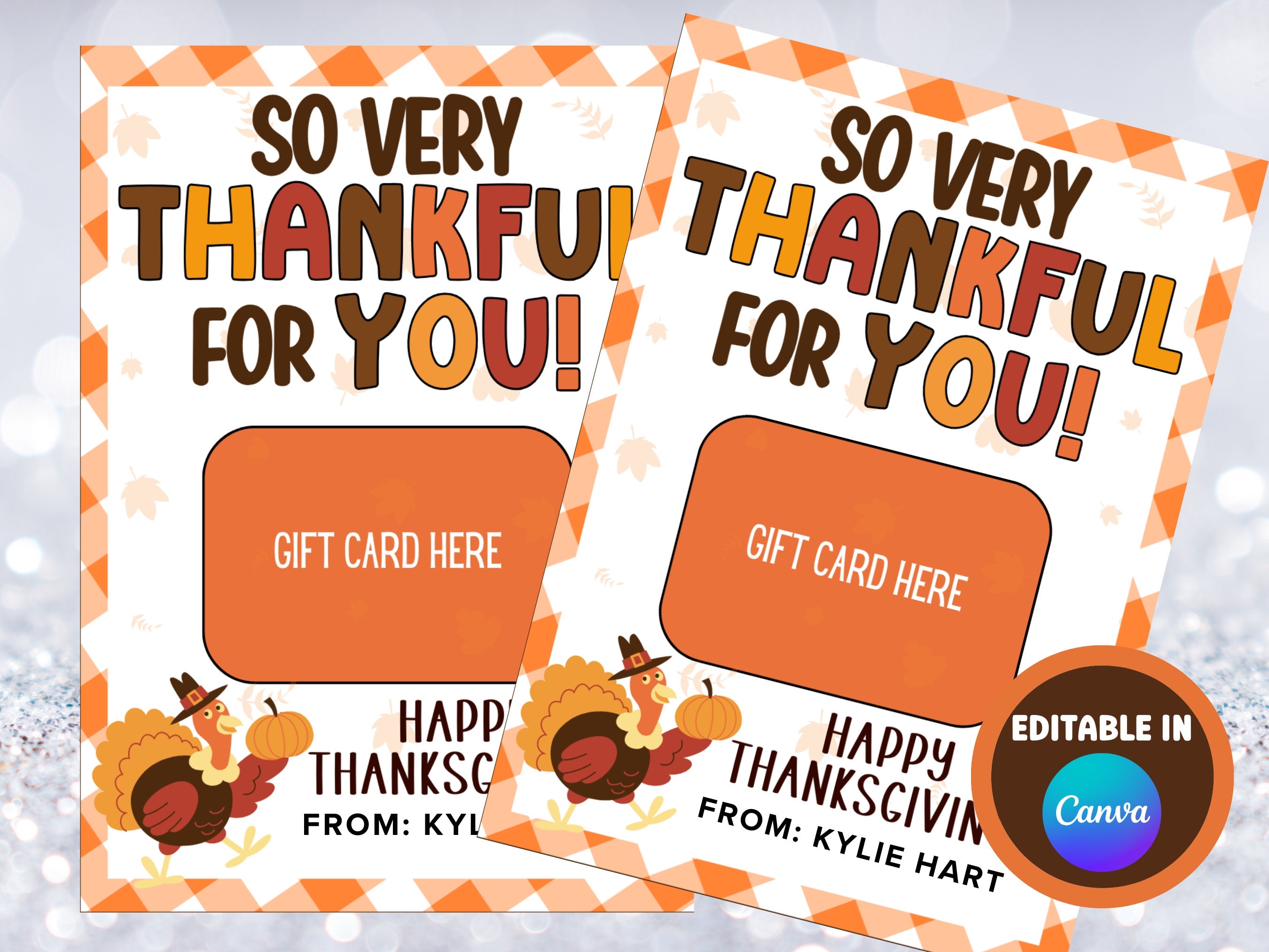 Thanksgiving Gift Card Printable, so Very Thankful Printable Card, 5x7 ...