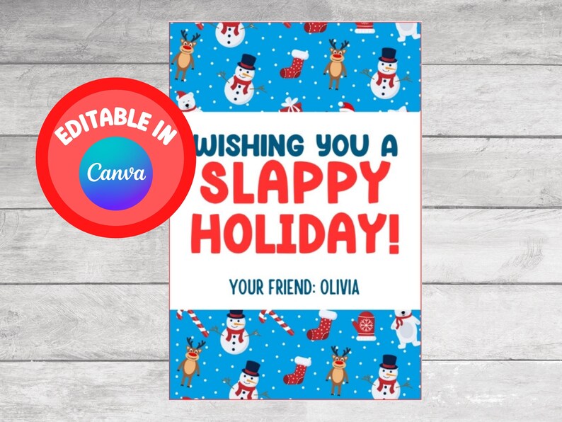 Printable Christmas Slap Bracelet Tag, Slappy Favor Tags, Treat Bag ...