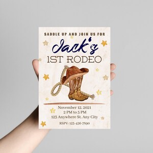 My First Rodeo Birthday Invitation, Western First Birthday Invitation ...