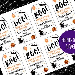 Halloween Favor Tags, Boo Gift Tags, Trick or Treat Favor Tags, Treat ...