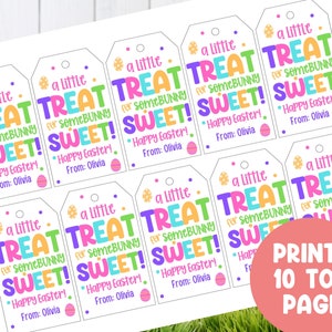 Printable Treat for Someone Sweet Easter Gift Tag, Easter Basket Gift ...