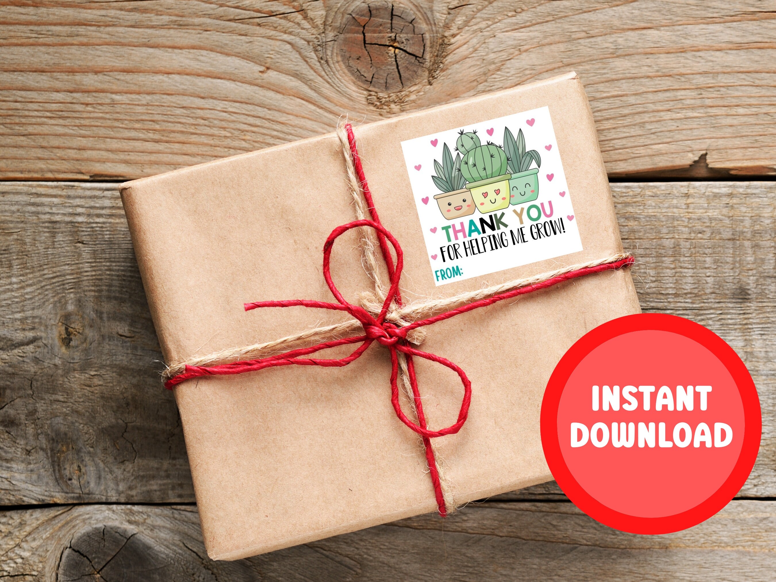 Teacher Appreciation Tag, Teacher Thank You Gift Tag, Help Me Grow Tag ...