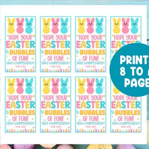 Easter Bubbles Tag, Printable Easter Tags, Easter Gift, Easter Tags ...