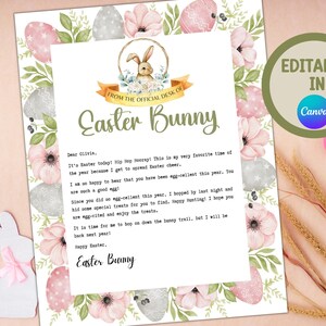 Printable Official Letter From the Desk of the Easter Bunny, Editable ...