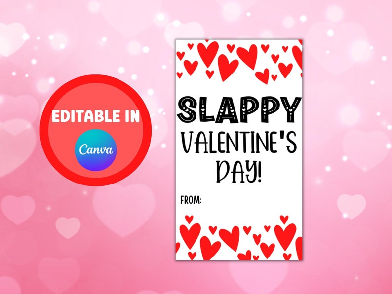 Editable Slap Bracelet Valentine's Day Gift Tag Slappy - Etsy