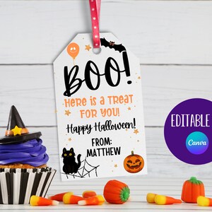 Halloween Favor Tags, Boo Gift Tags, Trick or Treat Favor Tags, Treat ...