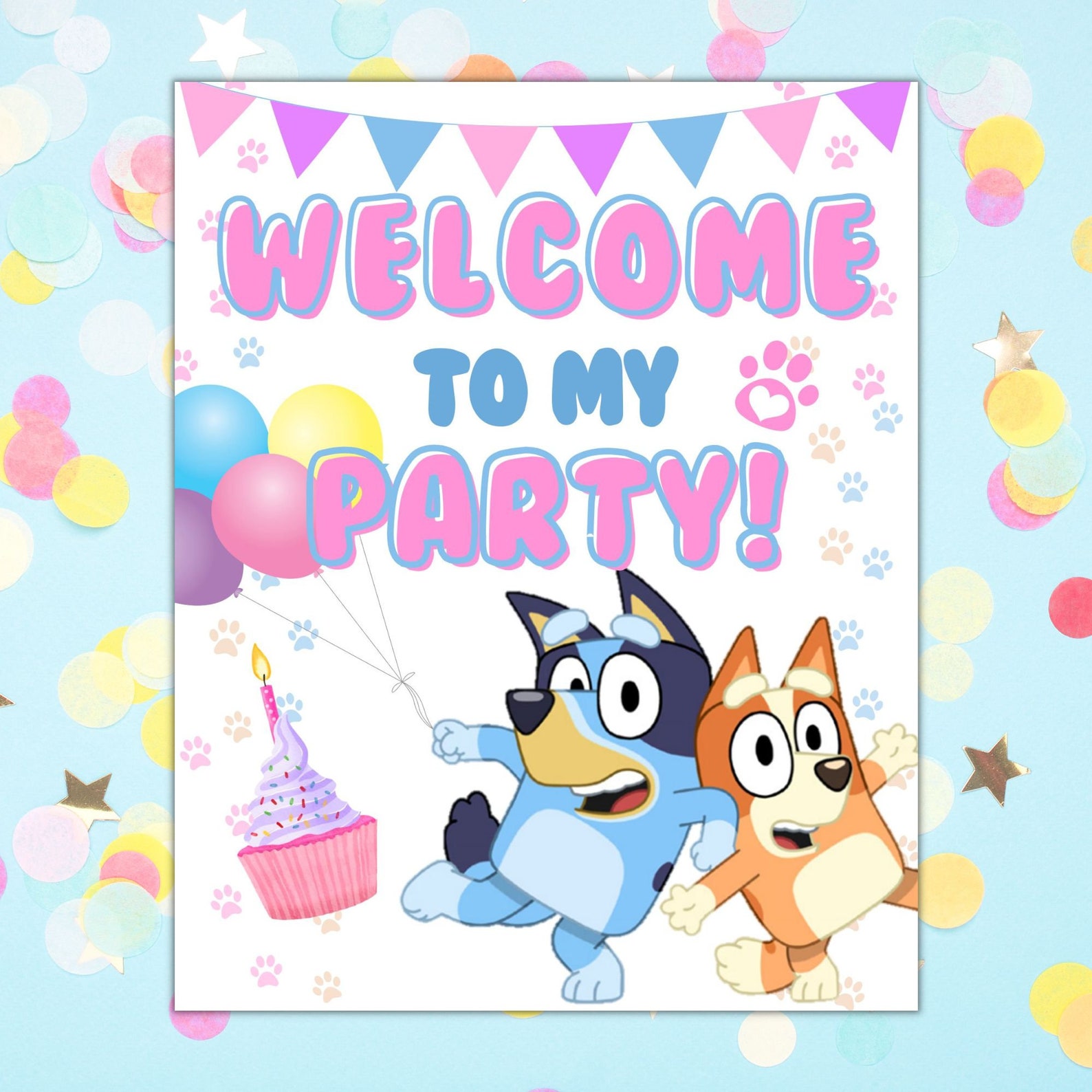 Bluey Birthday Poster Bluey Welcome Sign Instant Download Etsy UK