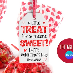 Valentine's Day Tag, Sweet Treat, Valentine Gift Label, Kids School ...