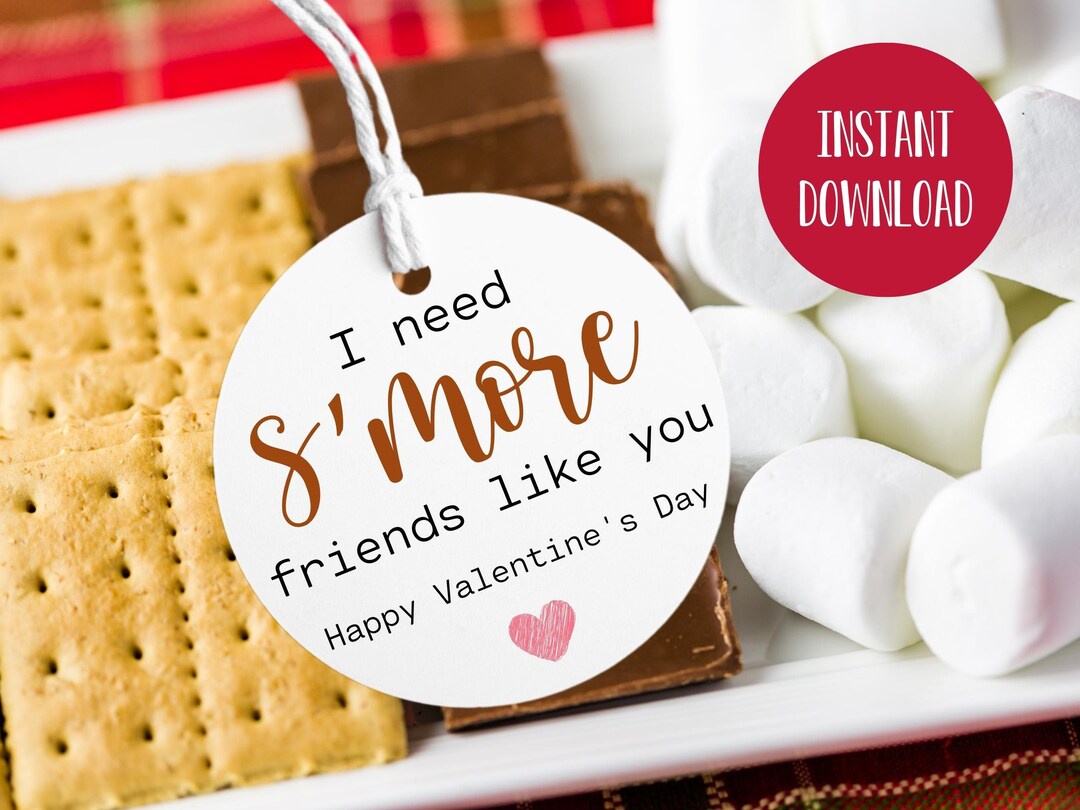 I Need S'more Friends Like You Valentine's Day Gift Tags, School ...
