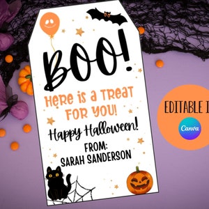 Halloween Favor Tags, Boo Gift Tags, Trick or Treat Favor Tags, Treat ...