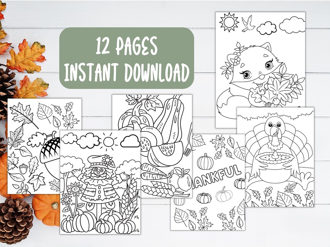 Thanksgiving Coloring Pages, Kids Fall Coloring Pages, Preschool, Kids ...