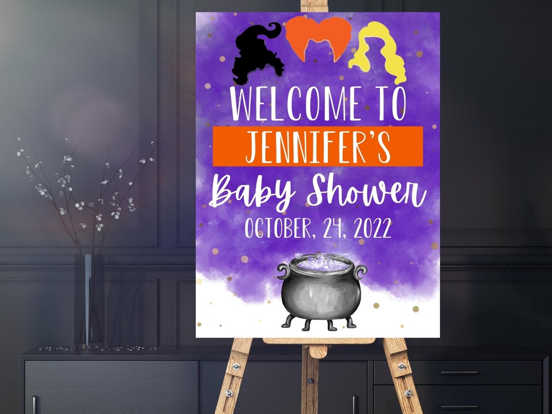 Hocus Pocus Baby Shower Sign Halloween Baby Shower Welcome - Etsy