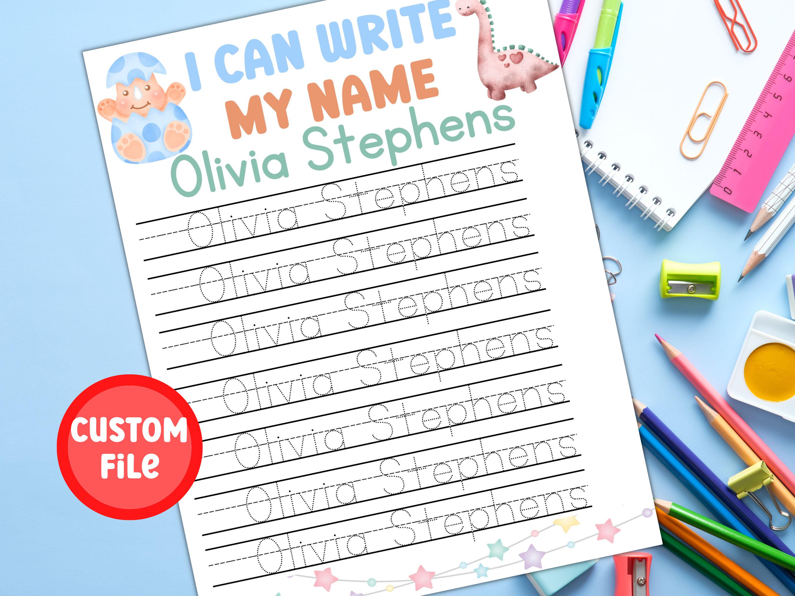 Custom Name Tracing Sheet, Handwriting Practice, Personalized Name ...