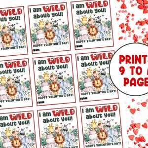 Animal Cookie Valentine's Day Printable Tag, Circus Valentine, Wild ...
