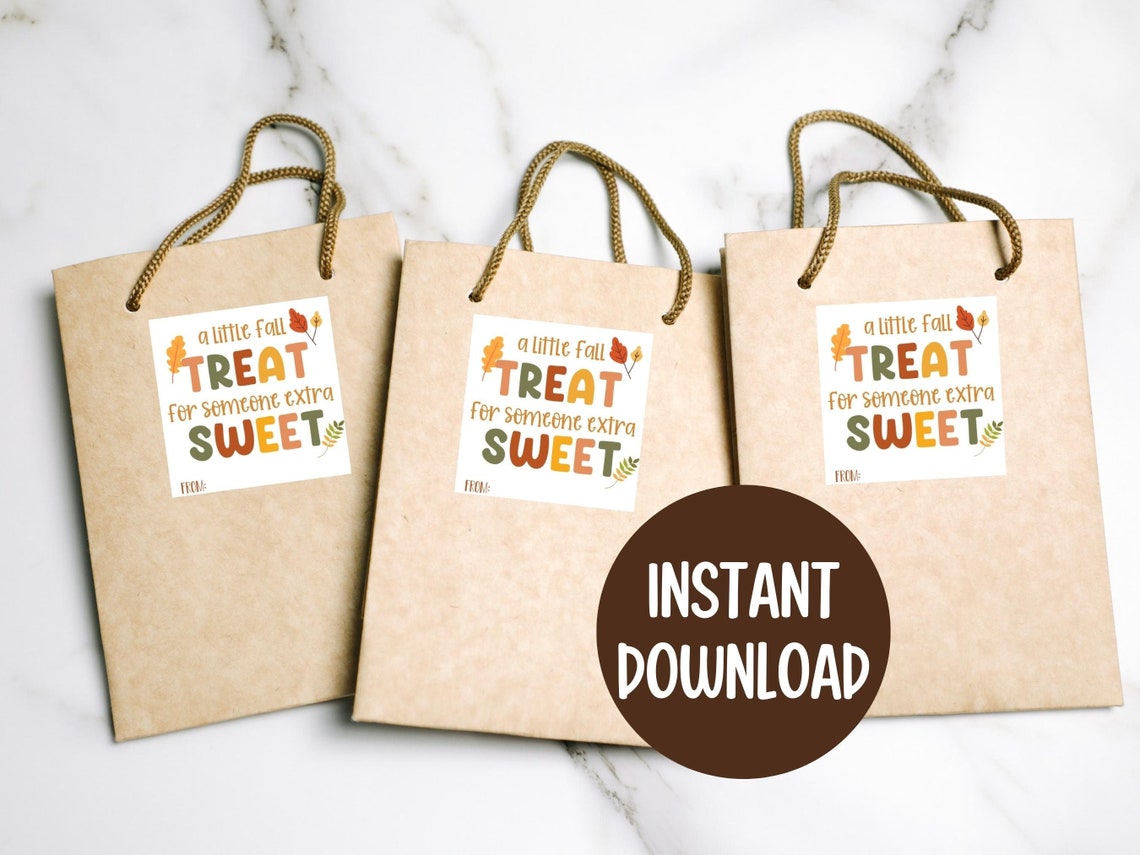 Fall Favor Tags, Autumn Gift Tags, Autumn Favor Tags, Fall Treat Bags ...